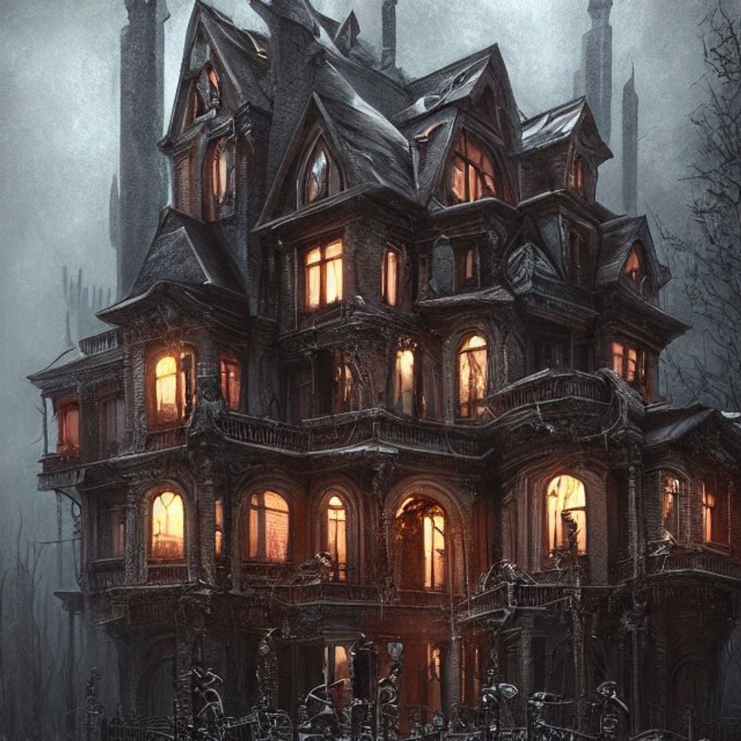 Sinister Horror House Ruined By A Lovecraftian Eldritch Elder God AI sinister-horror-house-ruined-by-a-lovecraftian-eldritch-elder-god-ai