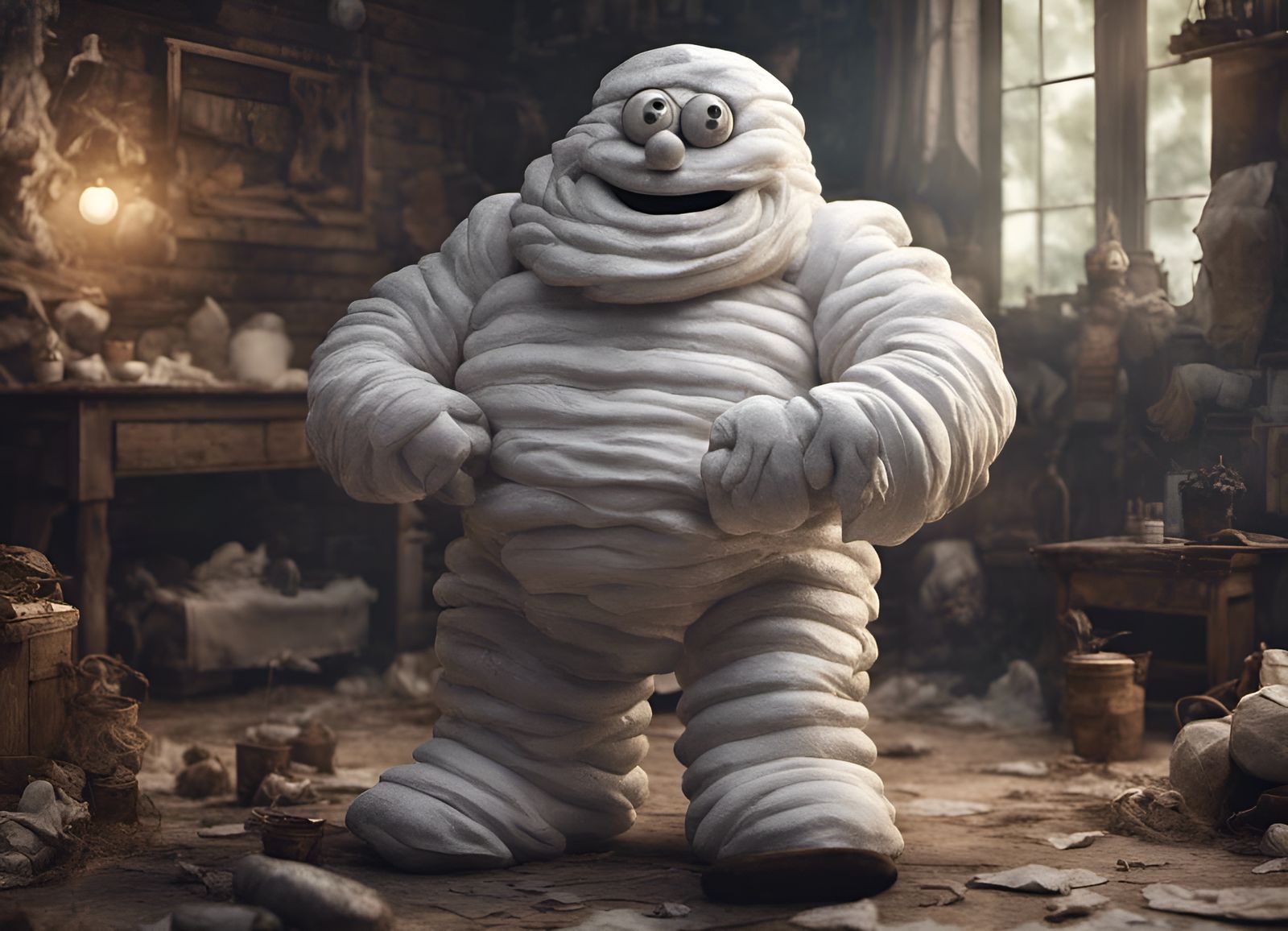 The Michelin Man but Made Out of Toilet Paper Rolls - AI Generated ...