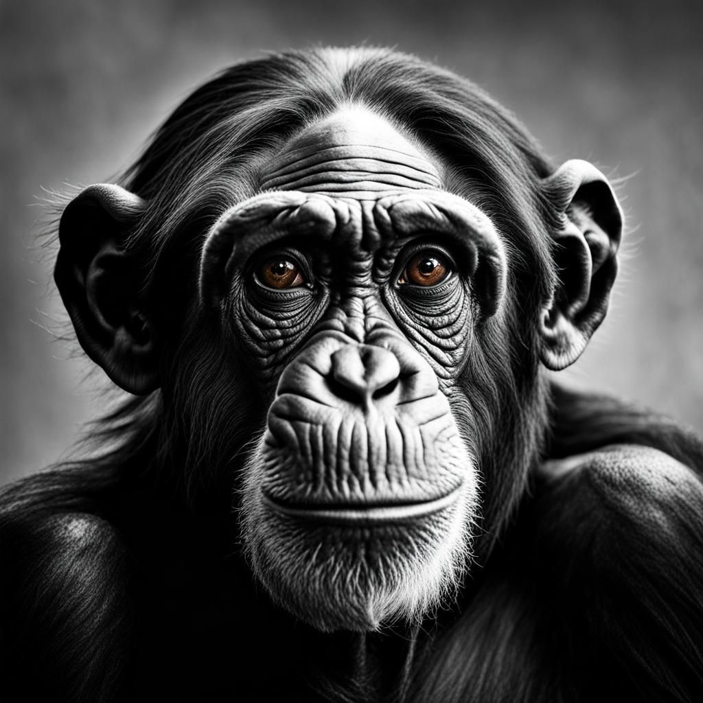 Portrait "chimpanzee" - AI Generated Artwork - NightCafe Creator