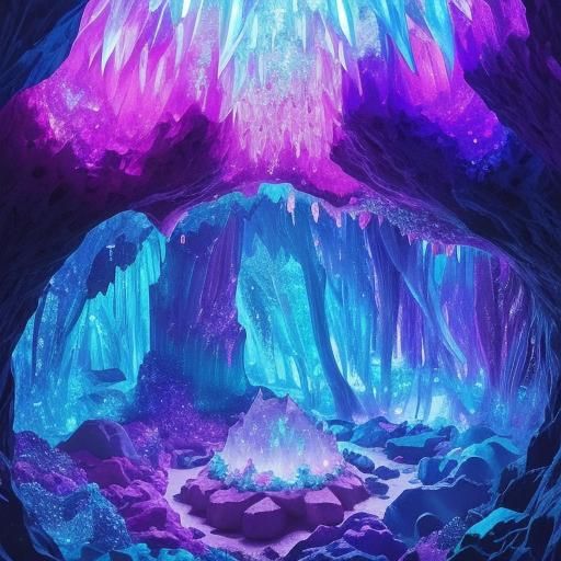 Magical Crystal Cave Hidden within a secret location - AI Generated Artwork - NightCafe Creator