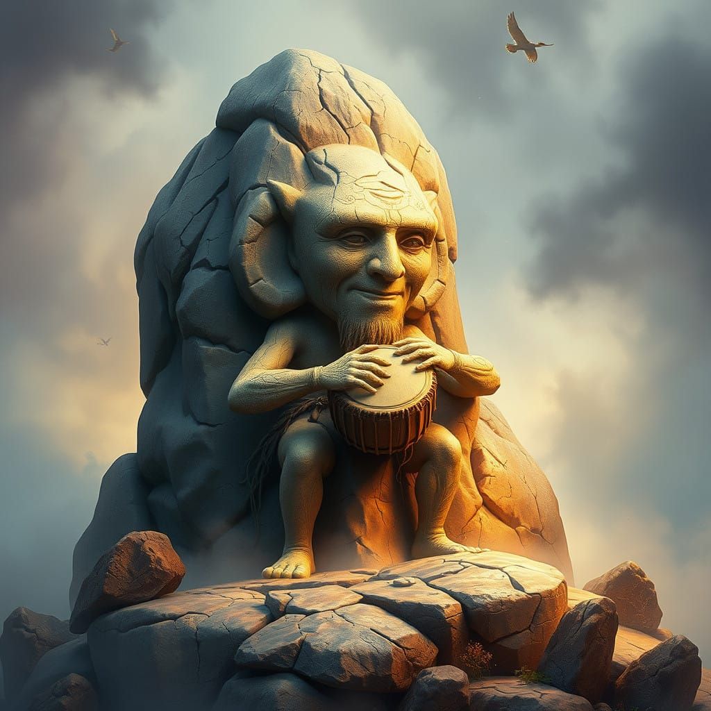 ANCIENT 'ROCK' ART - Ethereal Rock Drummer Enchants with Whi...