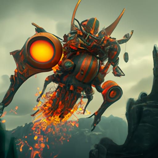 Firebot flying - AI Generated Artwork - NightCafe Creator