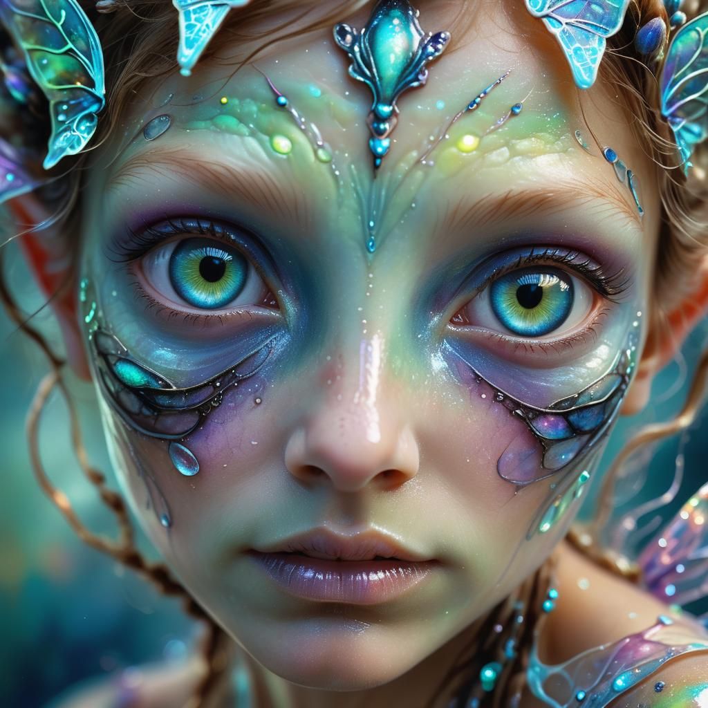 Bioluminescent Fairy Closeup.... - AI Generated Artwork - NightCafe Creator
