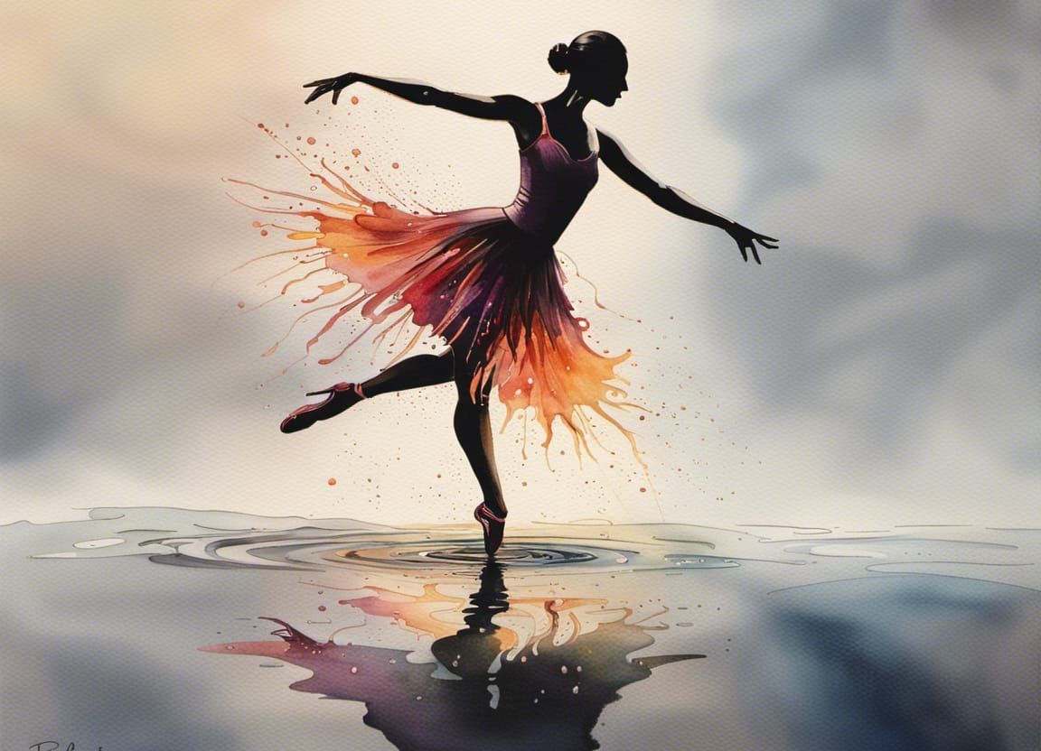 A Water Dance in Watercolors - AI Generated Artwork - NightCafe Creator