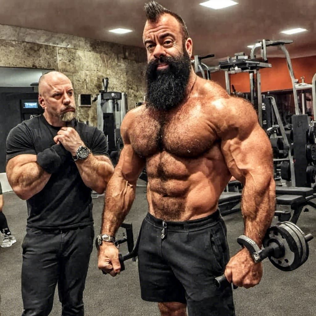 Lora Dawg as a Hairy Muscle Giant - AI Art