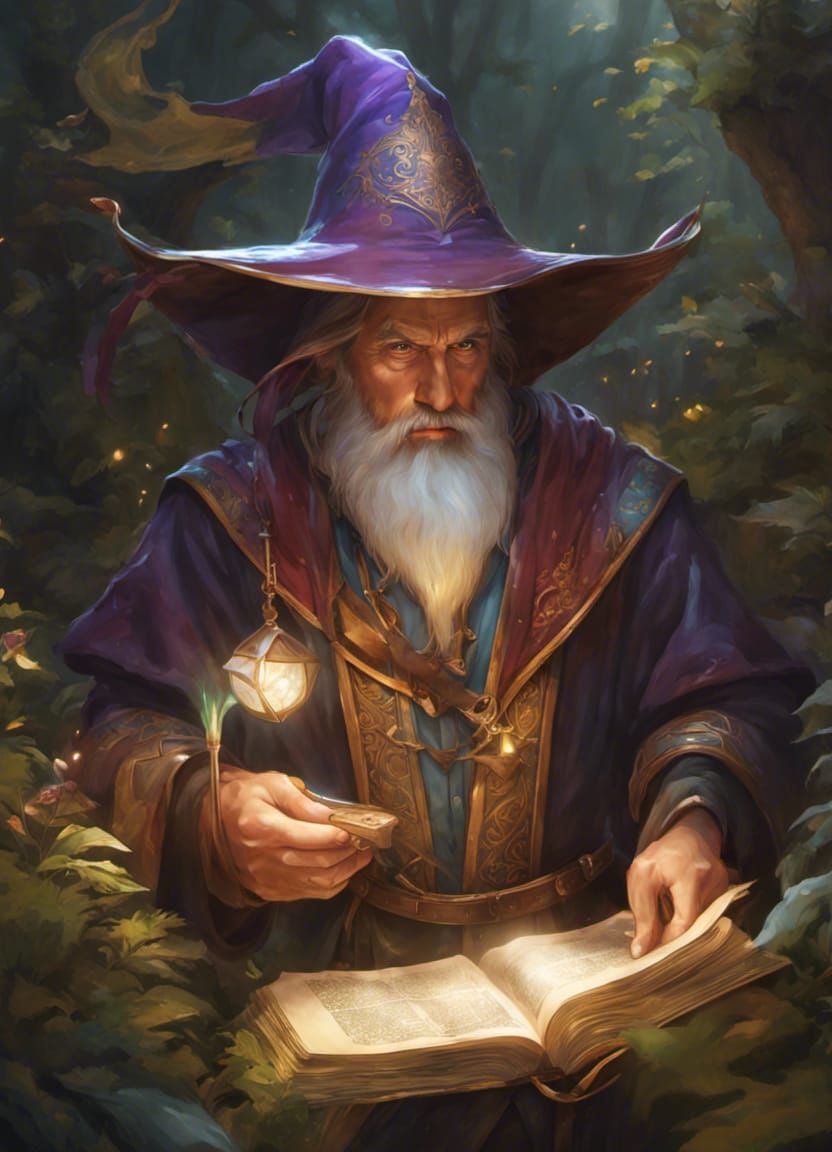 Wizard Studying the Art of Magic - AI Generated Artwork - NightCafe Creator