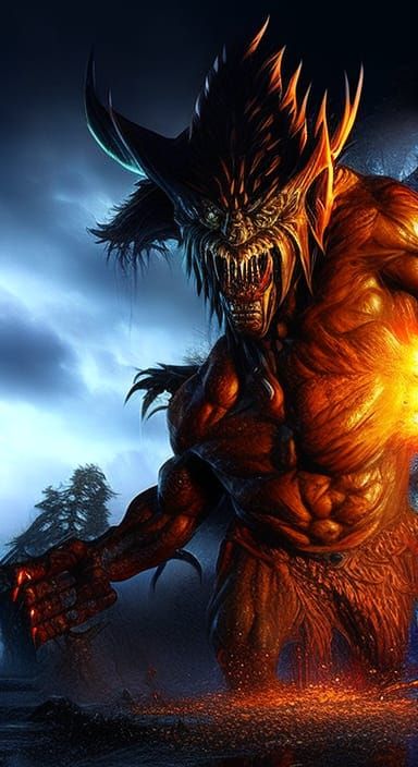 Hellish Beast - AI Generated Artwork - NightCafe Creator