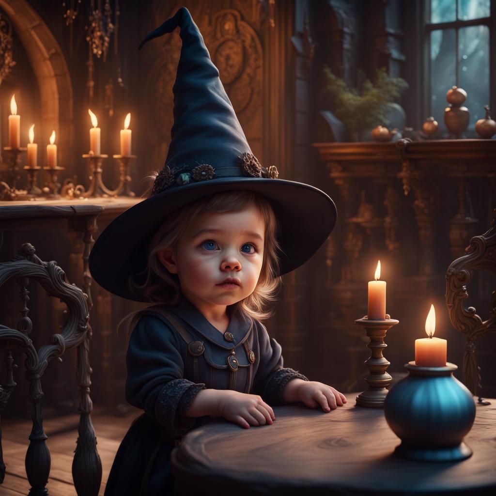 A Very Detailed Breathtaking Beautiful Stunning BABY Witch in a ...