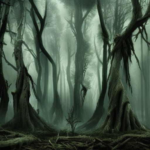 Corrupted Forest - AI Generated Artwork - NightCafe Creator