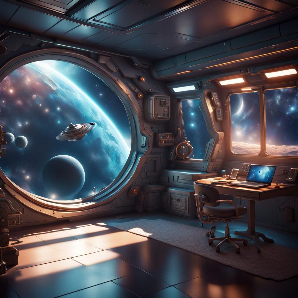 Private Office Spaceship - AI Generated Artwork - NightCafe Creator