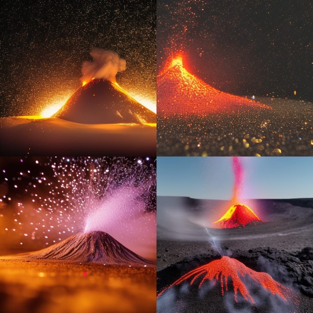 glitter volcanoes - AI Generated Artwork - NightCafe Creator