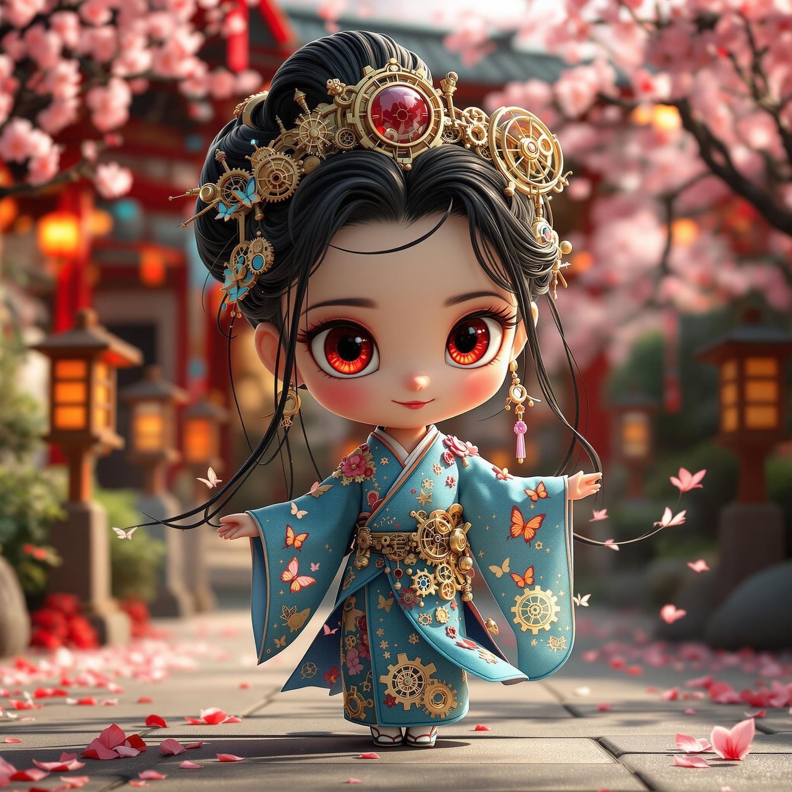 Chibi Dance! - Chibi Steampunk Girl Dances with Whimsical Ch...