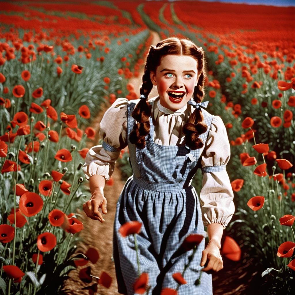 Dorothy from the movie the Wizard of OZ. Dorothy has gone gleefully ...