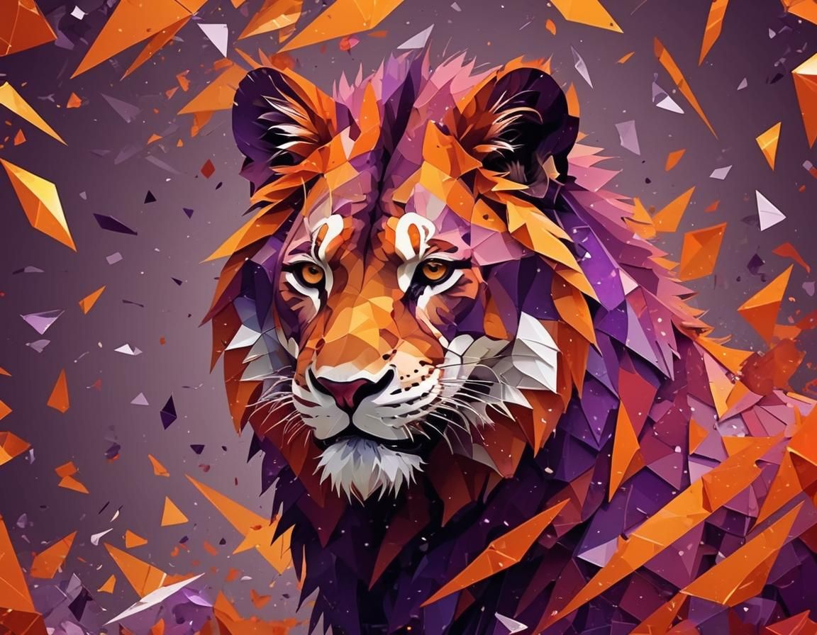 Lion - (Semi - Ubuntu 22.0 wallpaper style art) - AI Generated Artwork ...