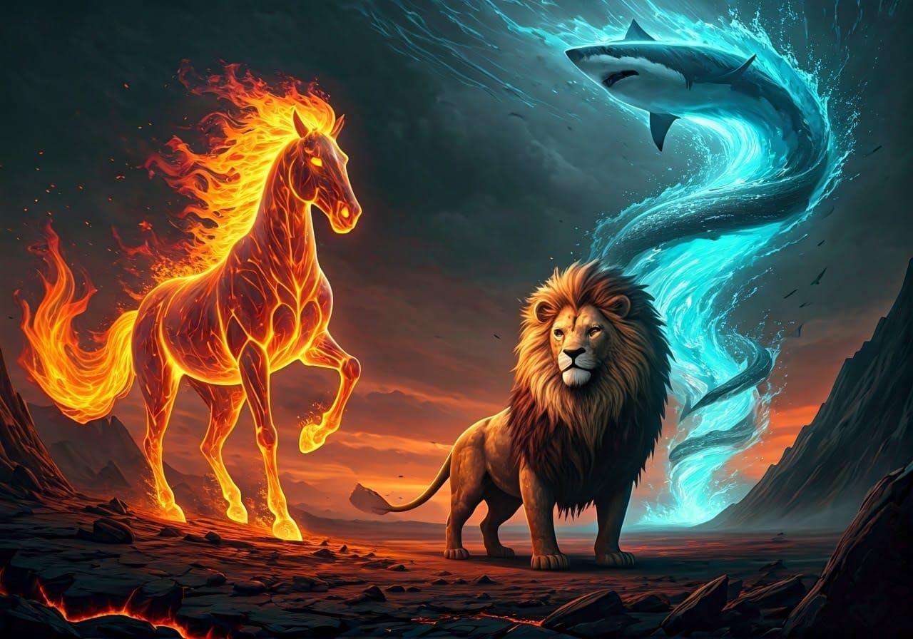 Fire, Earth and Water - Majestic Elemental Deities Unleash P...