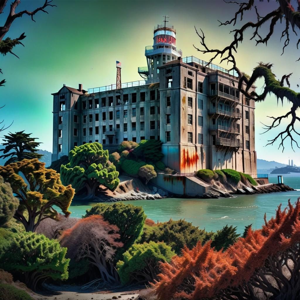 Abandoned Alcatraz prison - AI Generated Artwork - NightCafe Creator