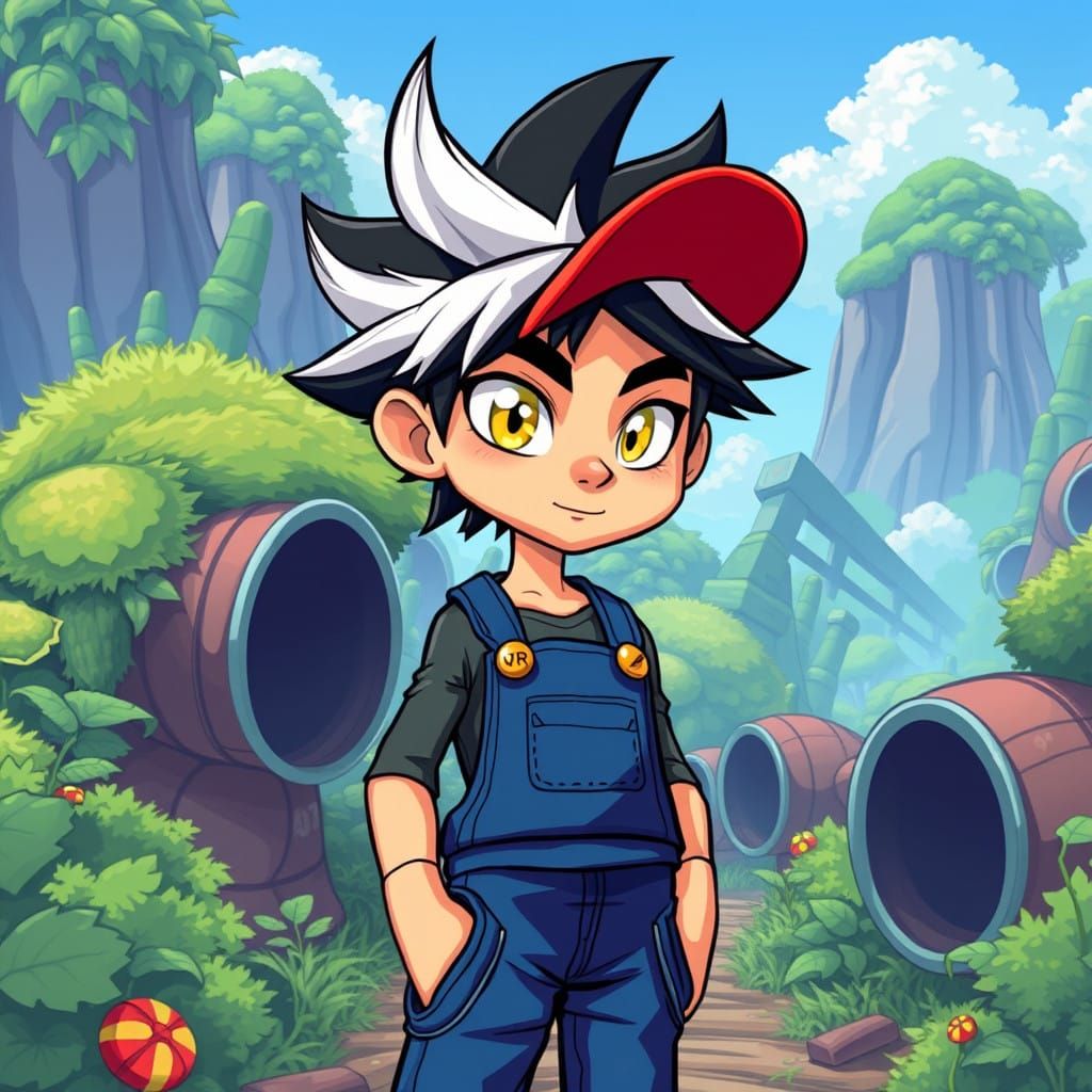 Vali Ravenclaw as a male Super Mario Bros character with black and ...