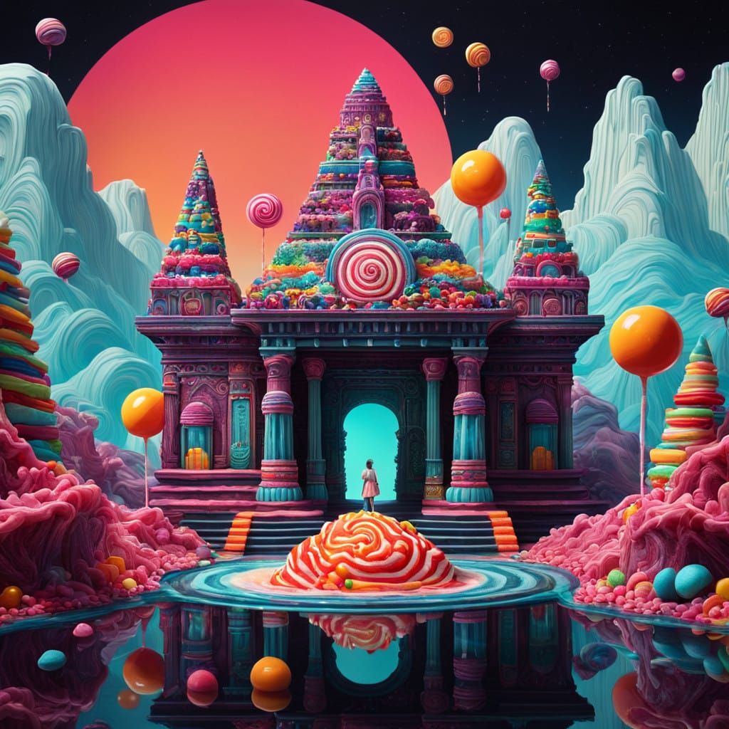el mon de las xuxes - Whimsical Candy Temple in Vibran...