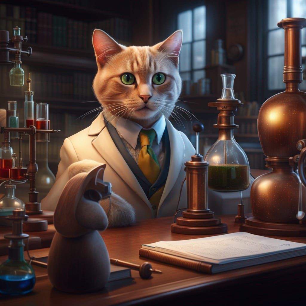 Cat Chemist - AI Generated Artwork - NightCafe Creator