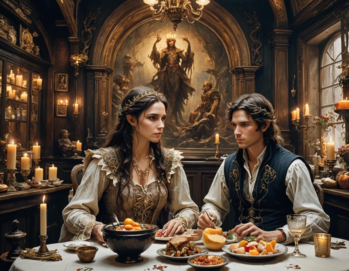 Dinner in Silvanost - AI Generated Artwork - NightCafe Creator