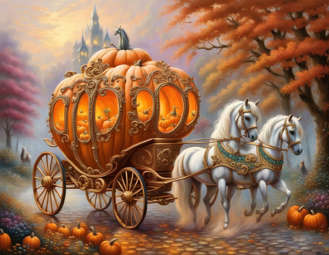 Pumpkin Coach - AI Generated Artwork - NightCafe Creator