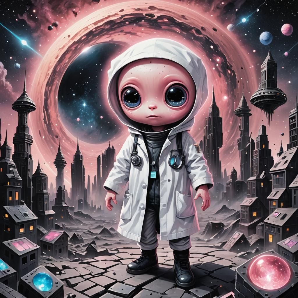 An Alien Doctor inside a Black Hole - AI Generated Artwork - NightCafe ...
