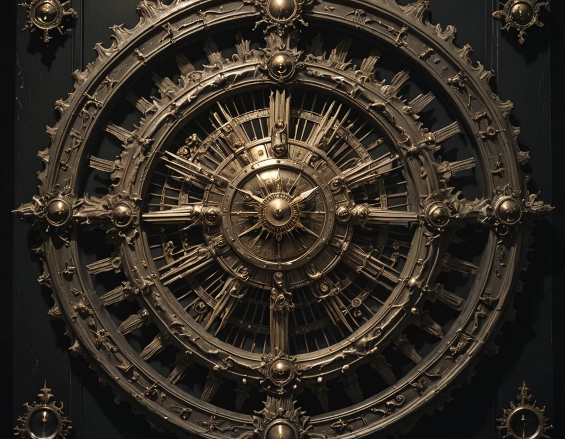 Monstrance clock, horror, ghastliness, evil, spine-chilling, dark ...