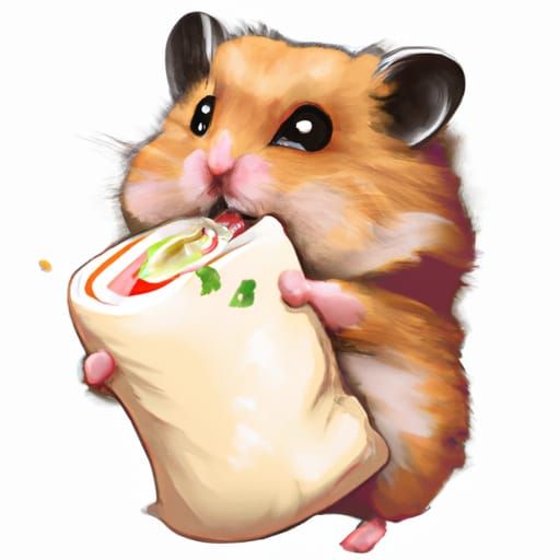 funny hamster eating a burrito - AI Generated Artwork - NightCafe Creator