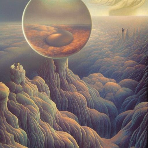 I turned it the fog with me turned// surrealism, concept art, mid shot ...