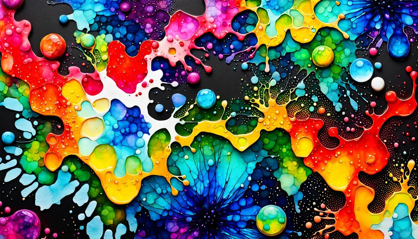 image resulting from the epic splatter art, alcohol ink technique ...