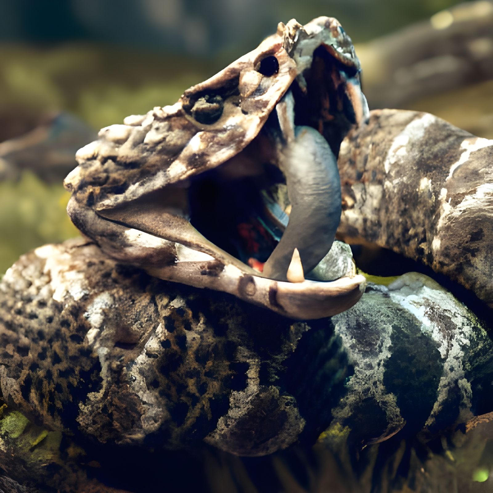 Diamondback Rattlesnake, Warning - AI Generated Artwork - NightCafe Creator