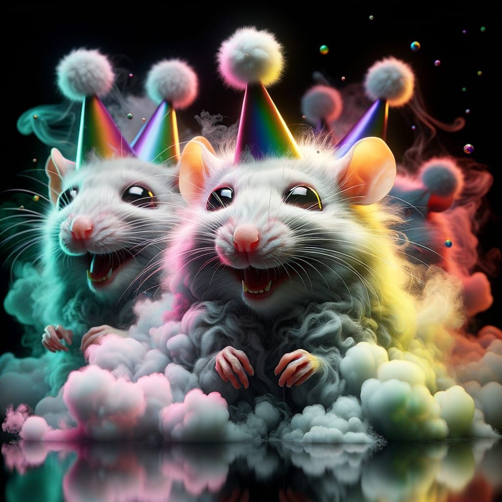 ‘This rat rave is AWESOME!… - AI Generated Artwork - NightCafe Creator