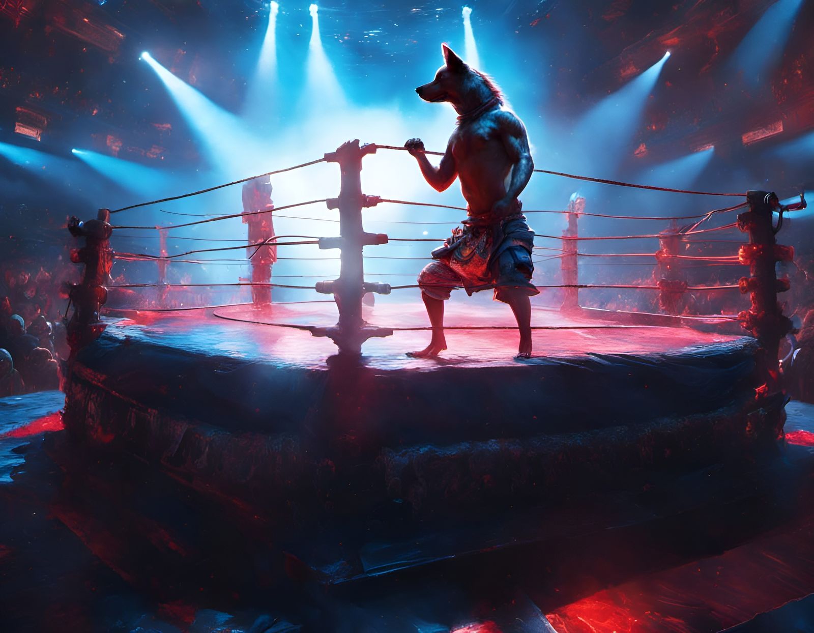 MMA Fighter Dog - AI Generated Artwork - NightCafe Creator