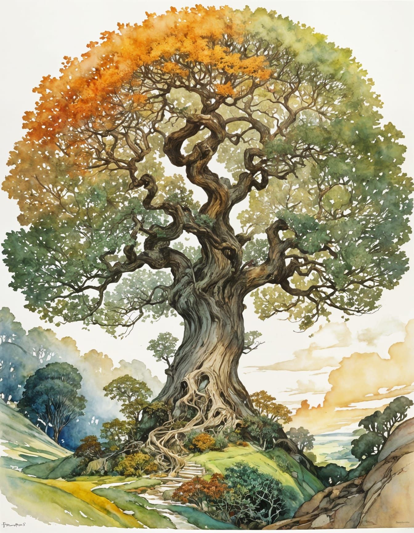 Magical Tree, sacred tree of life - Whimsical Tree of Life i...