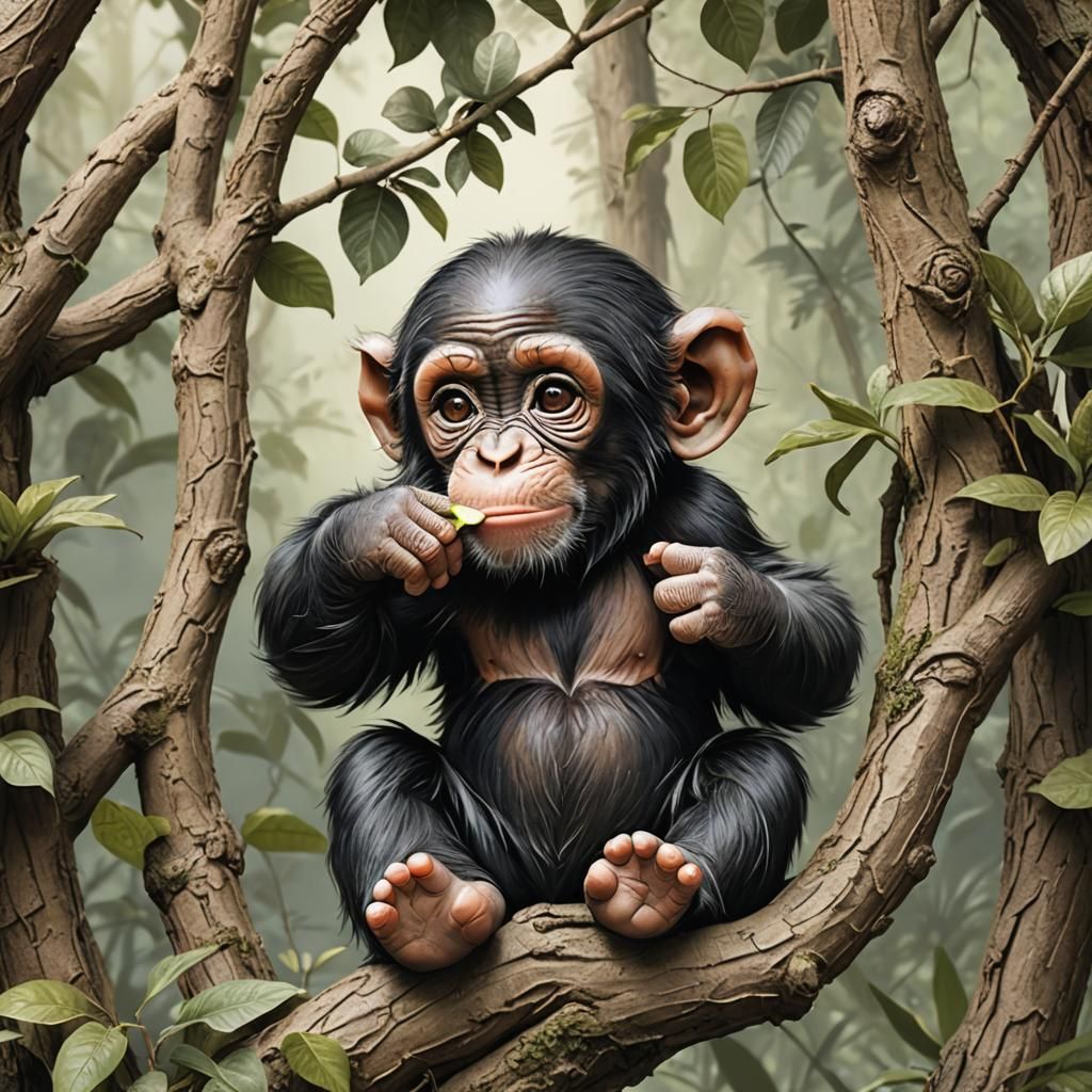 Baby Chimp - AI Generated Artwork - NightCafe Creator