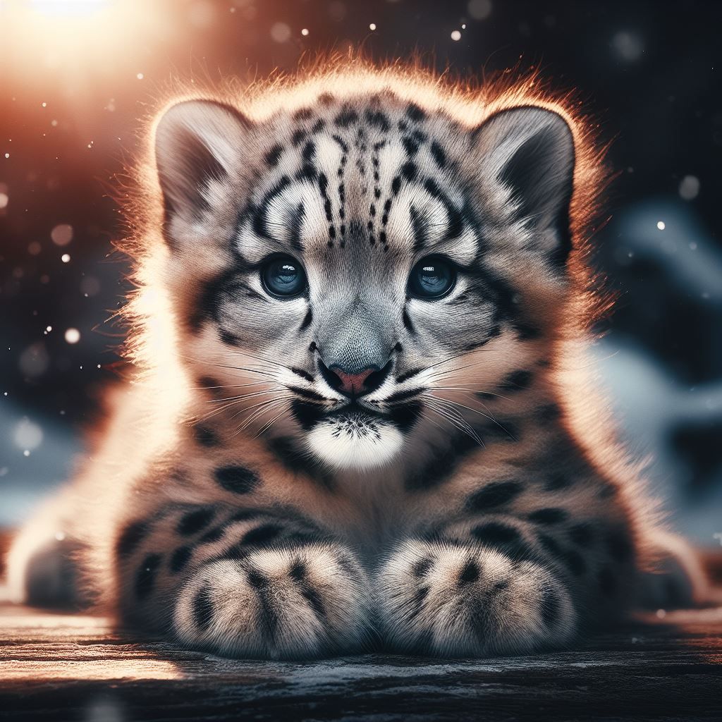 Snow leopard Kitten - AI Generated Artwork - NightCafe Creator