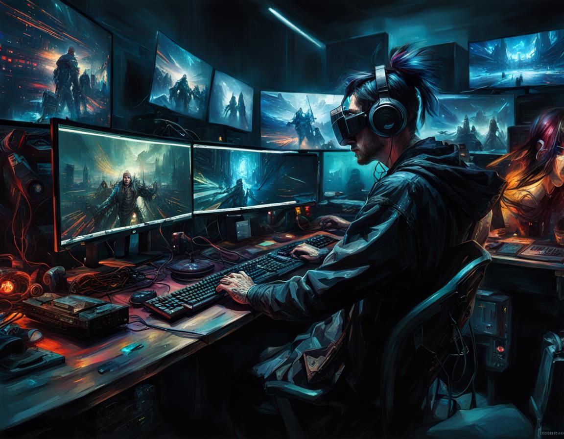 Gaming PC Setup (Challenge) - AI Generated Artwork - NightCafe Creator