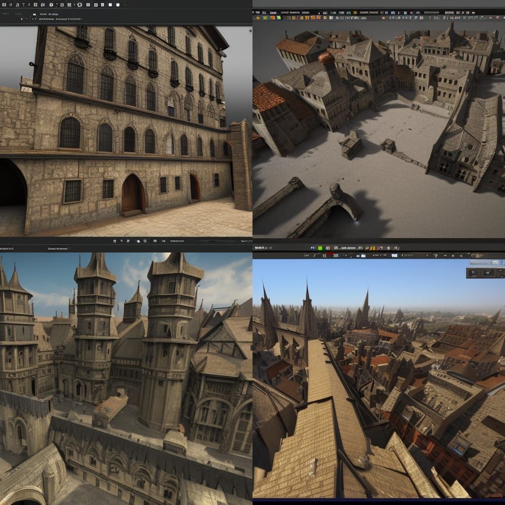 Medieval City 3D - AI Generated Artwork - NightCafe Creator
