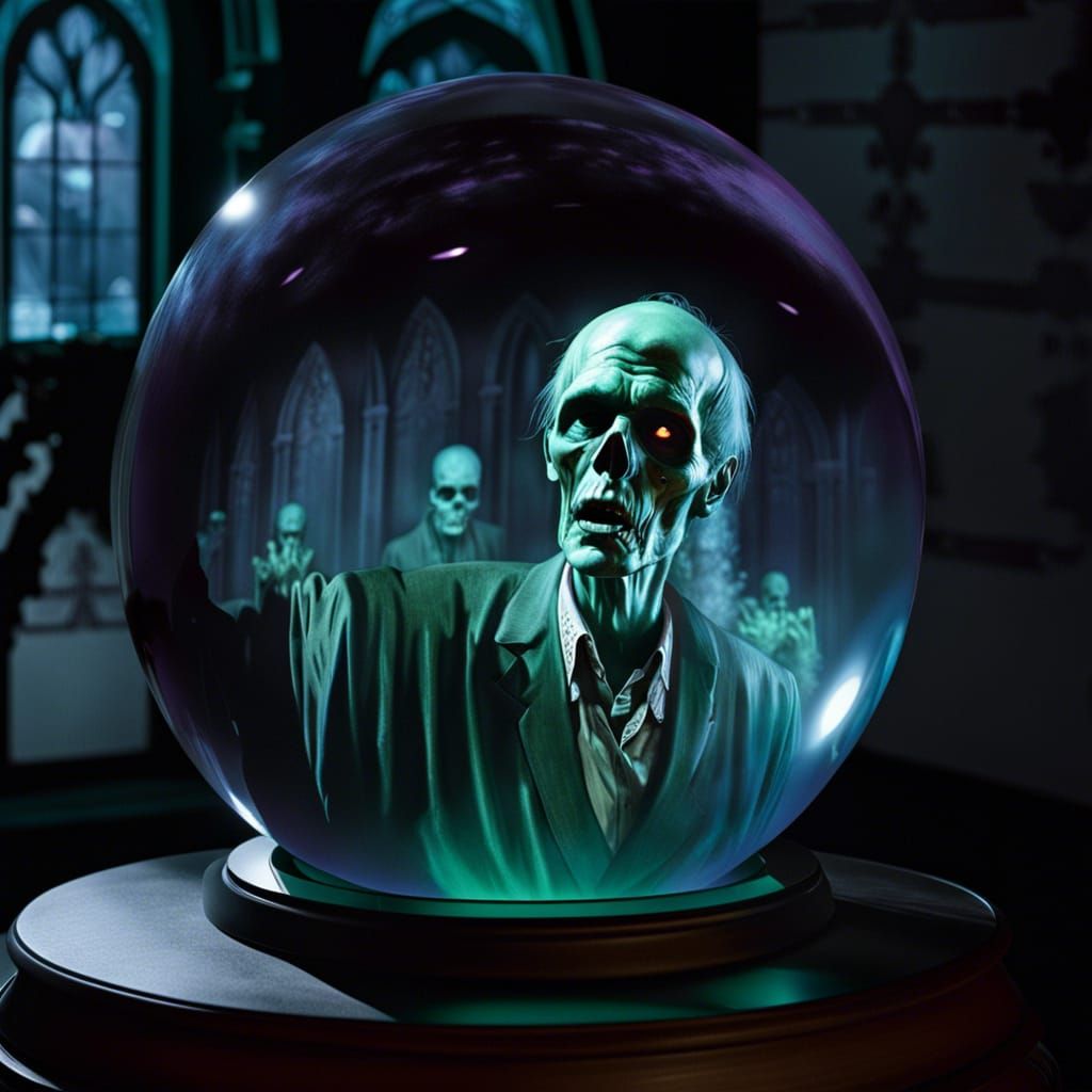 Zombie in a Glass Sphere - AI Generated Artwork - NightCafe Creator