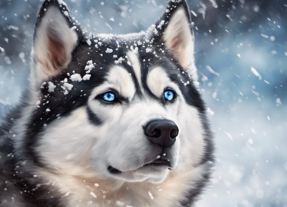 snow Husky - AI Generated Artwork - NightCafe Creator