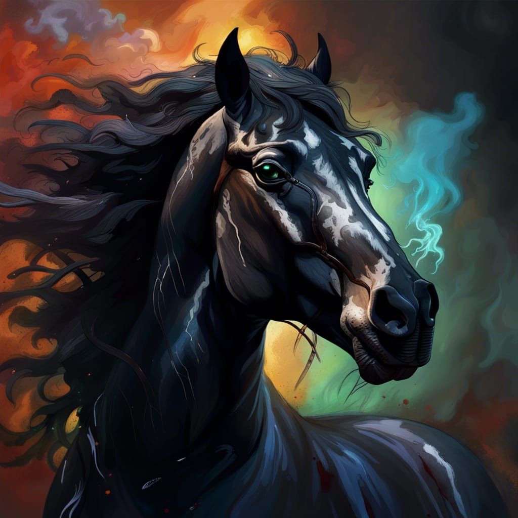 beautiful black horse - AI Generated Artwork - NightCafe Creator