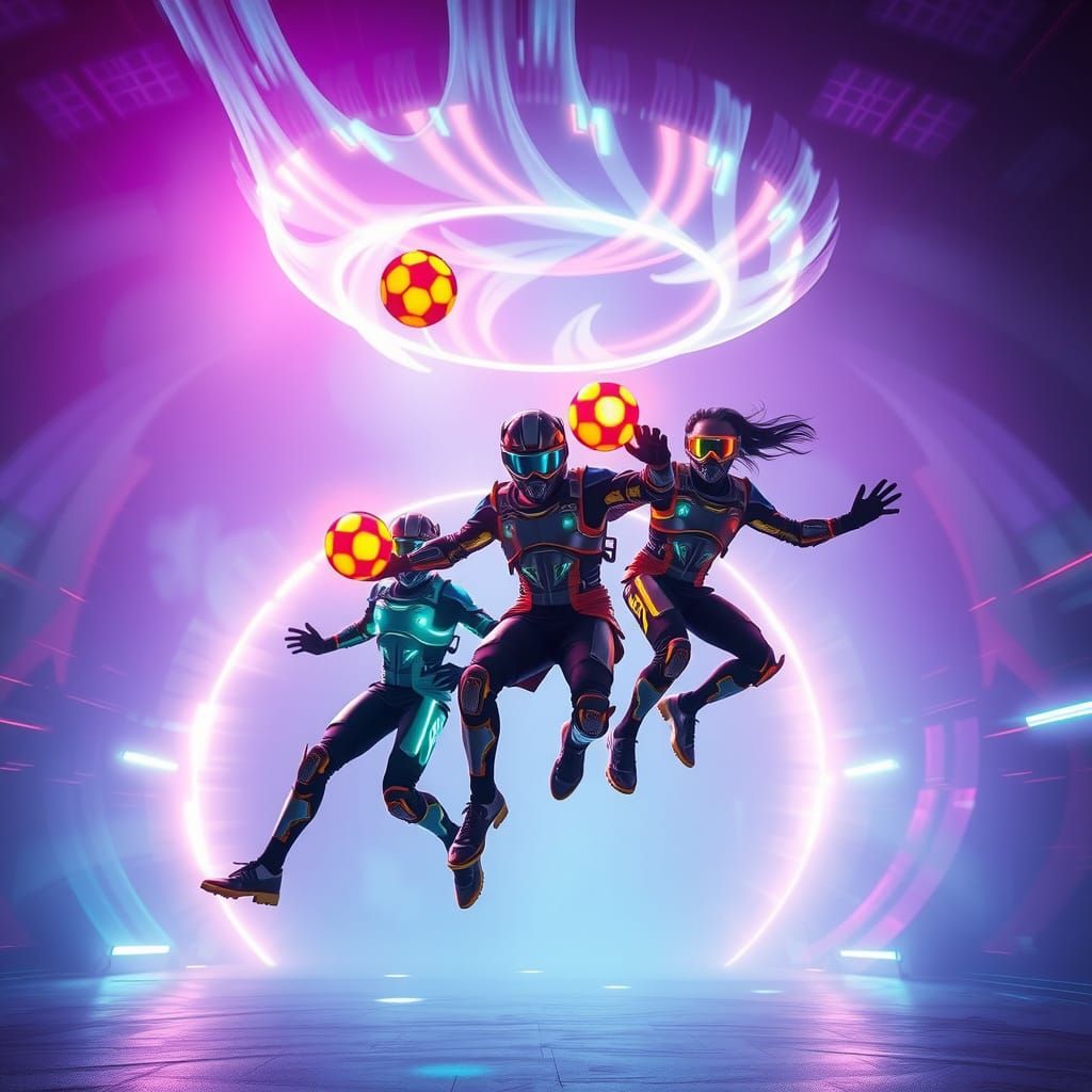 Dimensional DodgeBall - Futuristic Dodgeball in Neon-Lit Int...