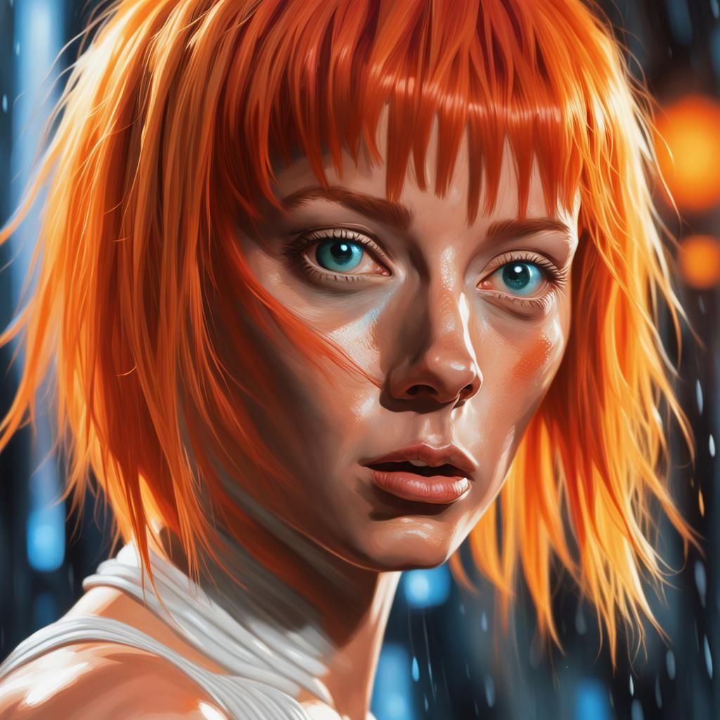 detailed Leeloo, The Fifth Element, Hyperrealistic, splash art, concept ...