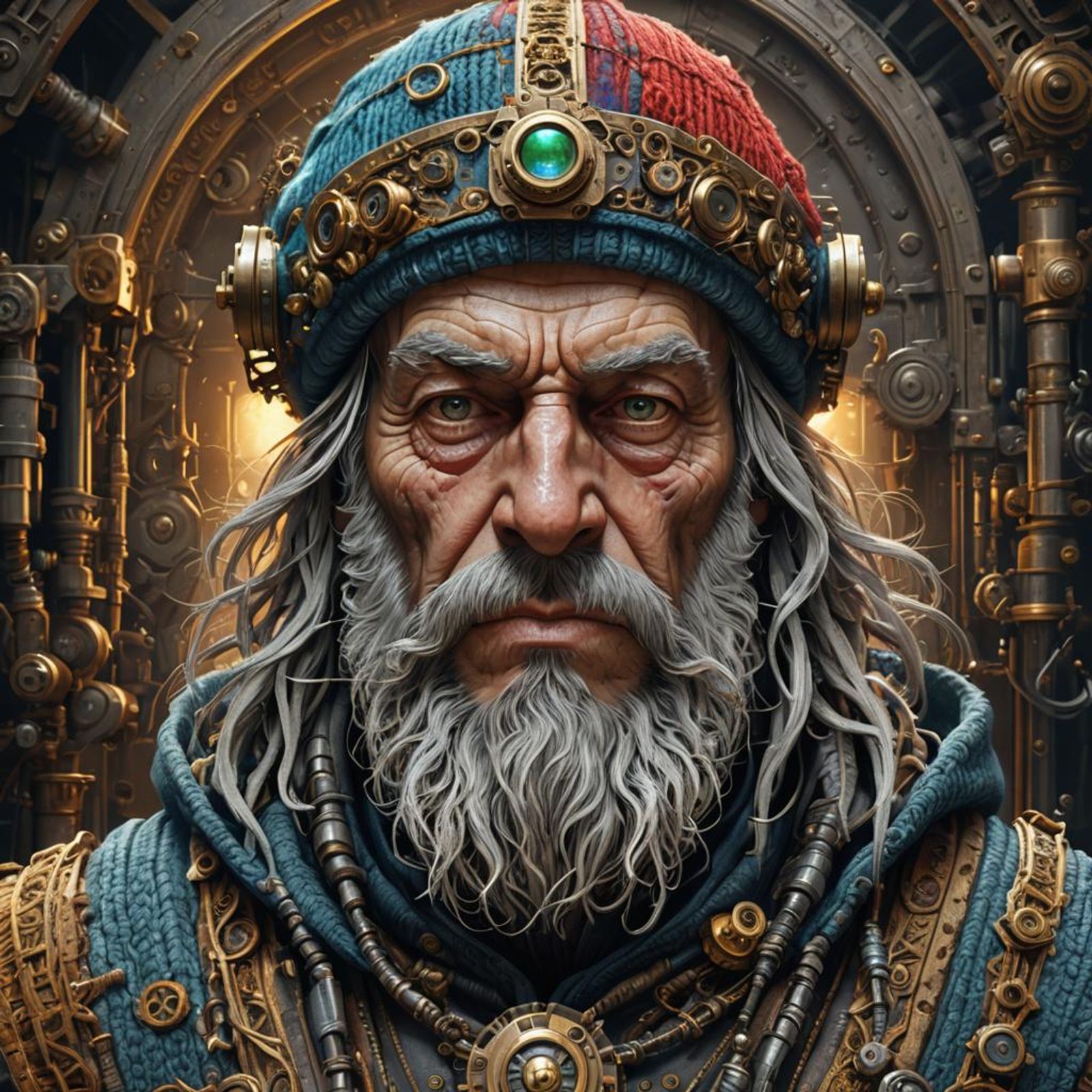 Grizzled Android Wizard - AI Generated Artwork - NightCafe Creator