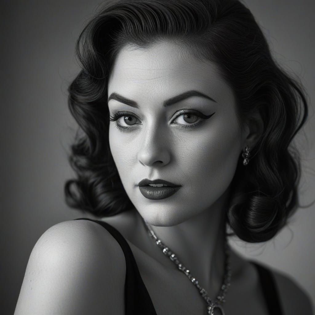 The Femme Fatale - Vintage Pin-Up Girl in Seductive 1950s At...