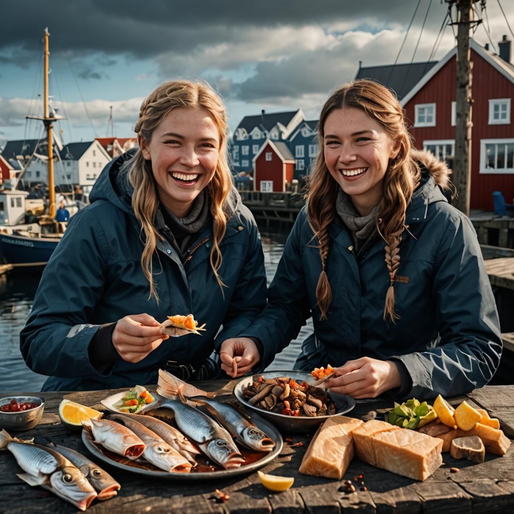 Eating... Stockfish in Reykjavik - AI Generated Artwork - NightCafe Creator