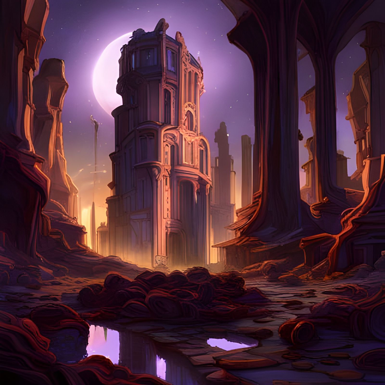 Post-apocalyptic planet - AI Generated Artwork - NightCafe Creator