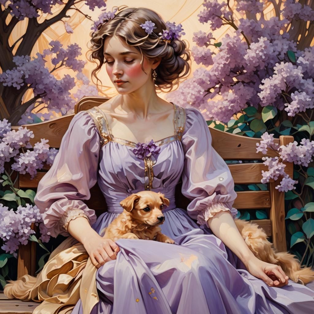 lilac - Whimsical Lilac Dream in Vibrant Oil Style
