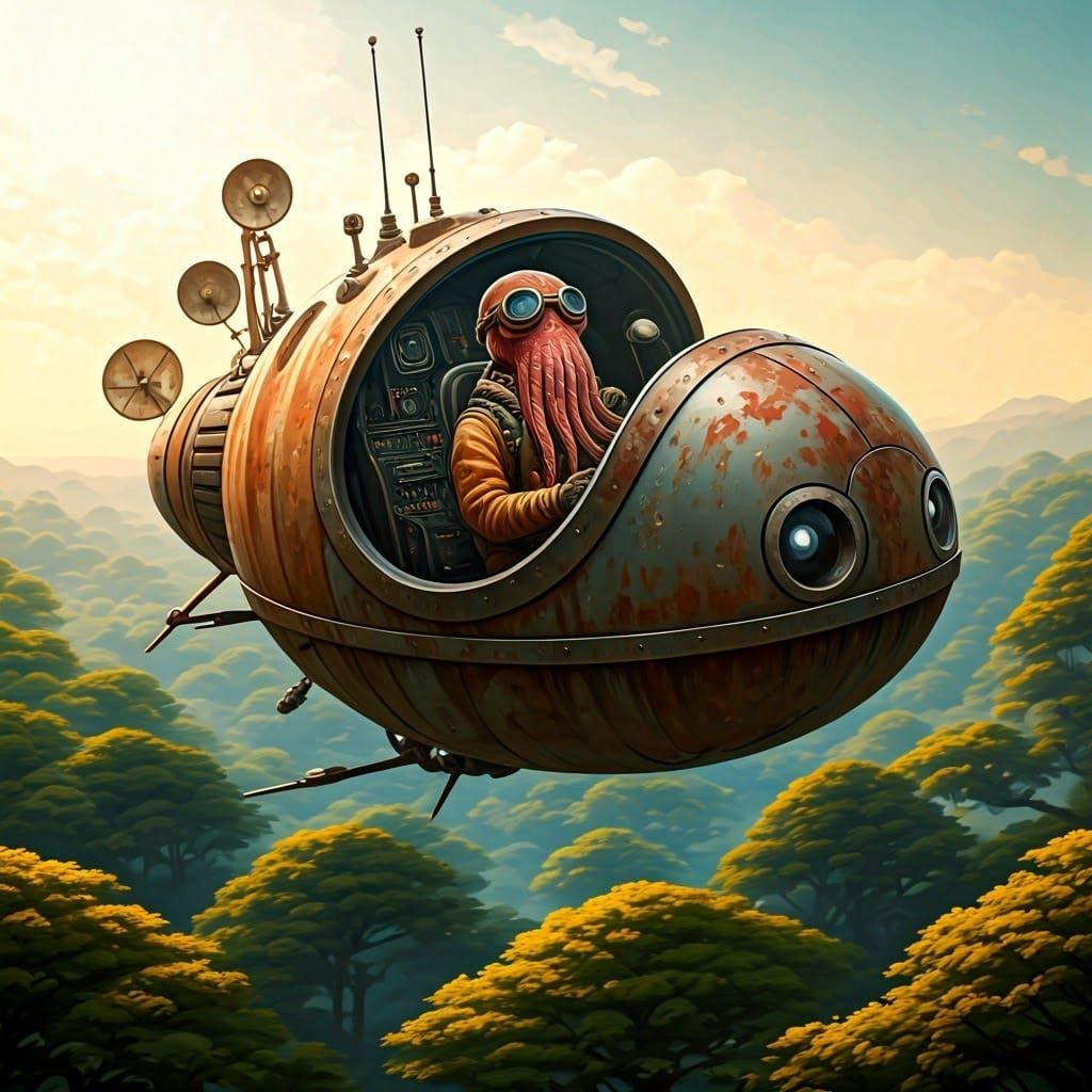 Cuttlefish operating a small craft