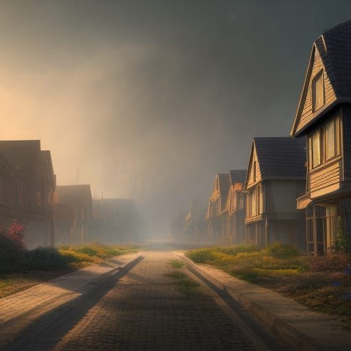 Infinite Suburbia - AI Generated Artwork - NightCafe Creator